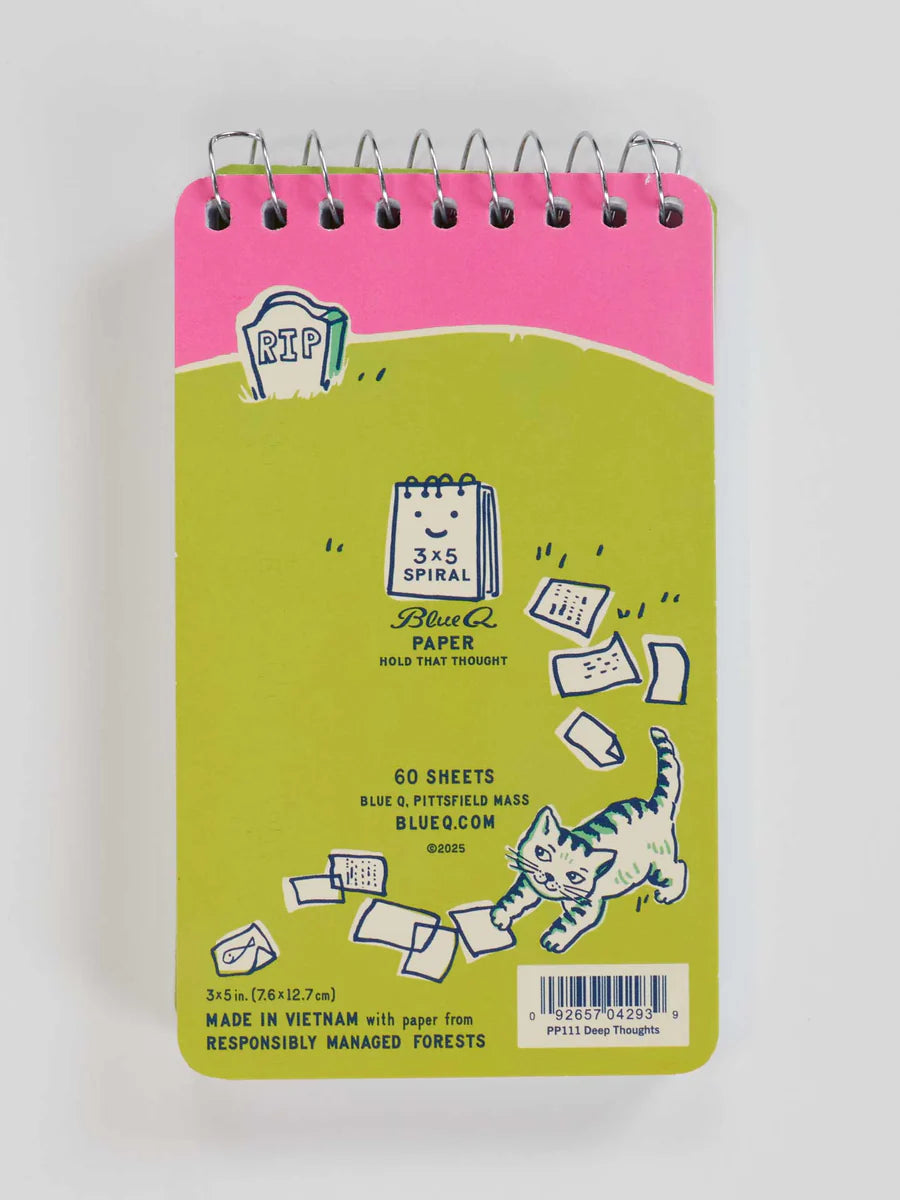 Deep Thoughts For My Cat To Inherit When I Die Spiral Notebook – Form ...